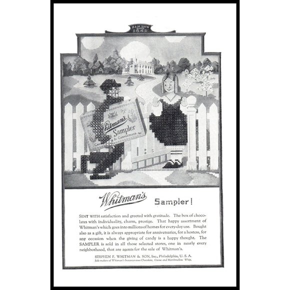 Whitmans | Art | 924 Whitmans Sampler Chocolates Vintage Print Ad ...